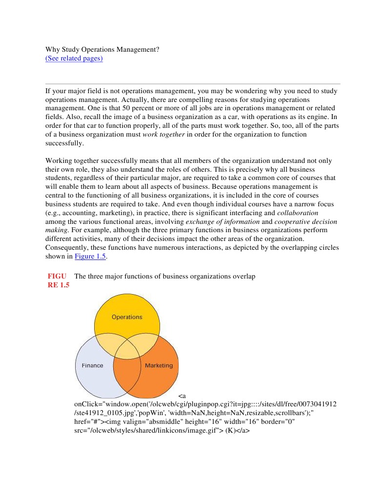 Why Study Operations Management | PDF | Marketing | Operations Management