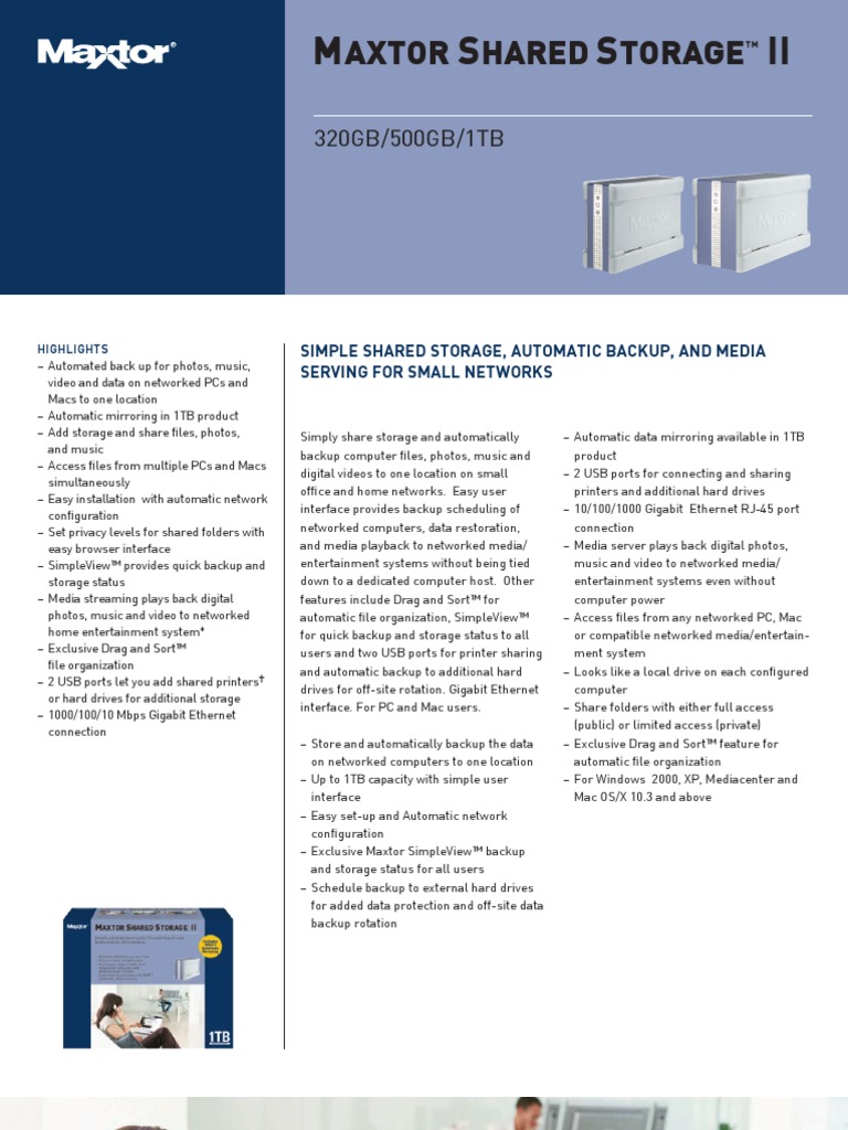 Maxtor Shared Storage 2 | PDF | Backup | Personal Computers