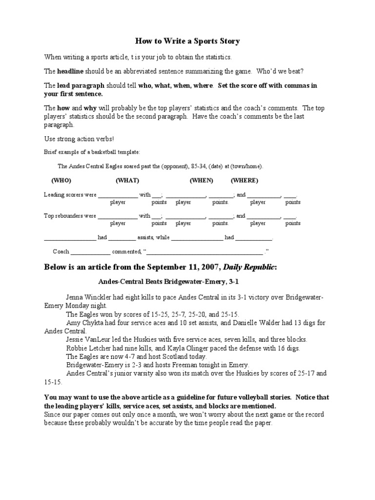 Writing Effective Sports Articles | PDF | Boston Red Sox | News