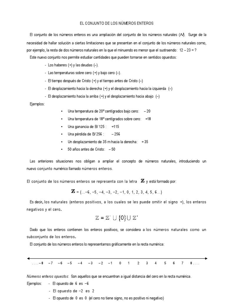 Introducción a Números Enteros | PDF | Entero | Álgebra abstracta