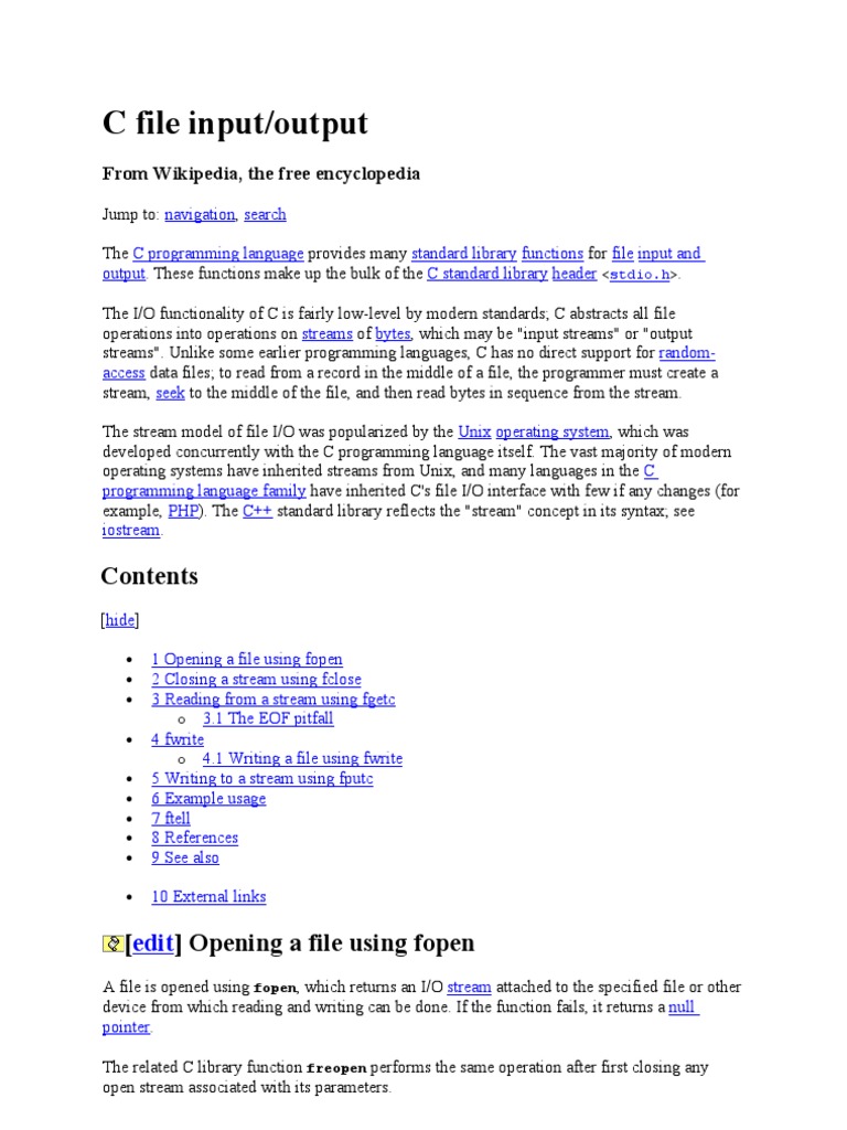 C File Input Pdf C Programming Language Software Engineering 2652