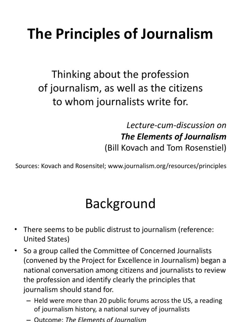 Lecture The Elements of Journalism | PDF | Journalism | News