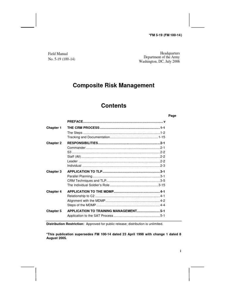 FM 5-19 Composite Risk Management | Download Free PDF | Risk | Risk ...