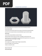 Nut and Bolt Design in AutoCAD 2D | PDF