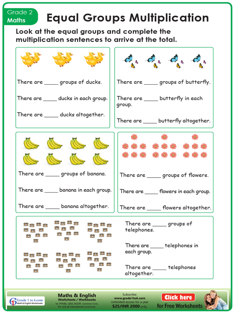 Equal Groups Multiplication | PDF
