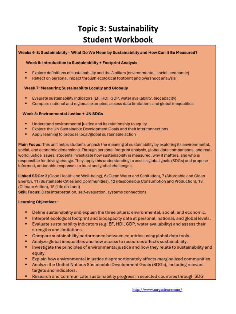 Sustainability Workbook | PDF | Sustainability | Economic Inequality