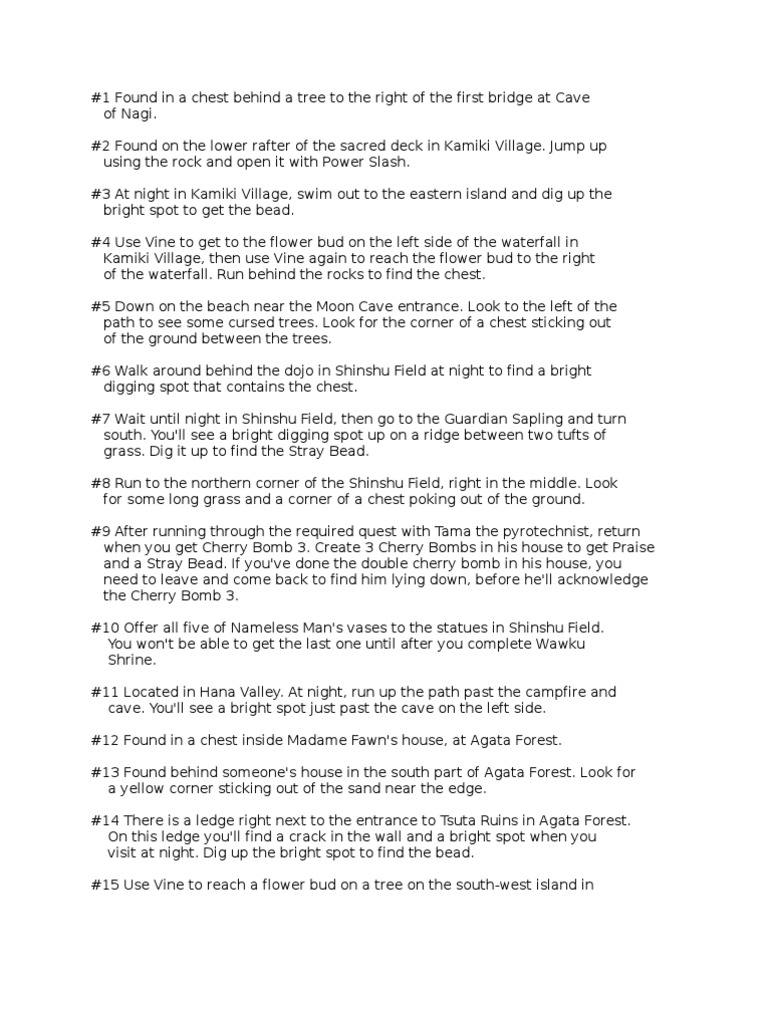 Okami - 100 Stray Beads | PDF | Nature