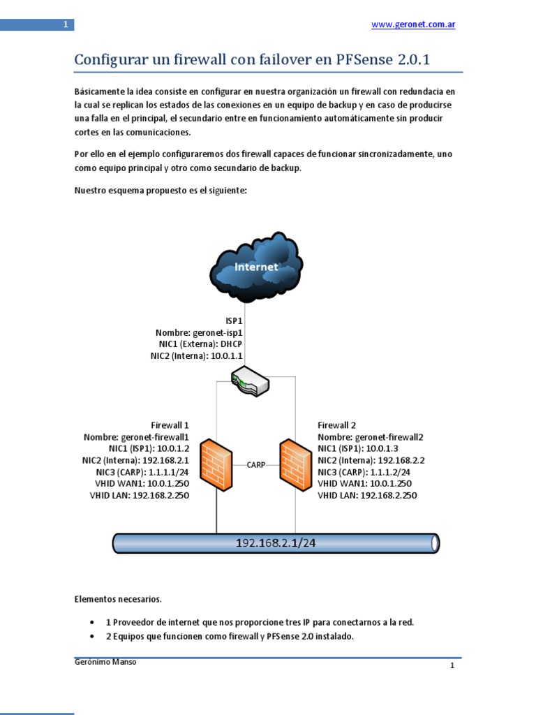 PFSense Firewall Failover | PDF