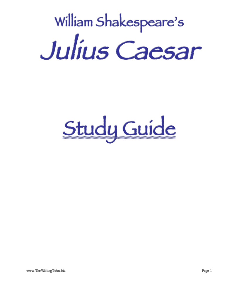 Julius Caesar Study Guide Overview | PDF | Marcus Junius Brutus The ...