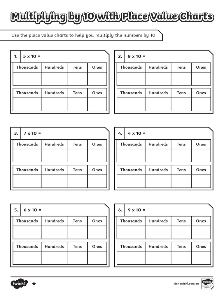 Au n 1752050256 Multiplying by 10 With Place Value Charts Ver 1 | PDF ...