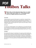 Toolbox Talks Procedure | PDF | Occupational Safety And Health | Safety