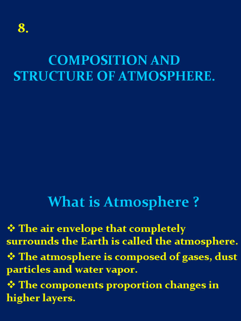 8. COMPOSITION AND STRUCTURE OF ATMOSPHERE (1) | PDF | Atmosphere Of ...