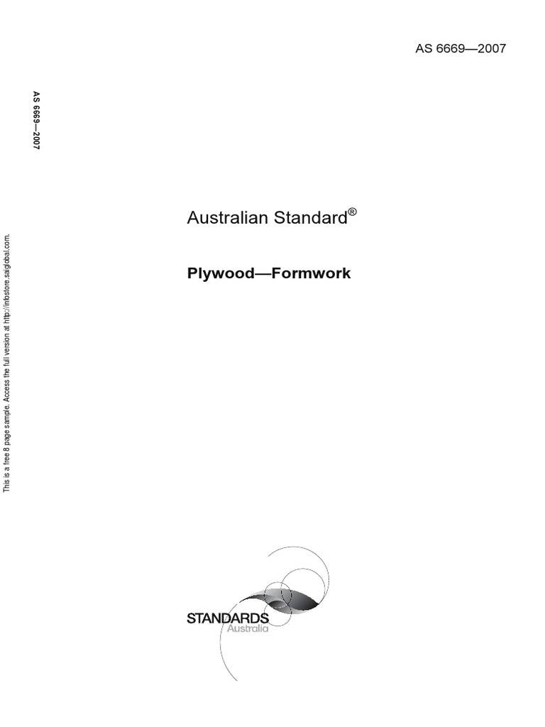 As 6669-2007 Plywood - Formwork | PDF | Plywood | Business