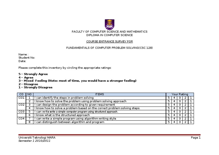 Entry Survey | PDF