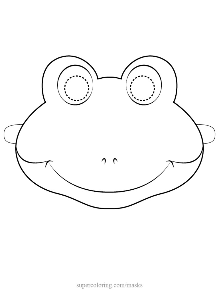 Frog Mask Outline Paper Craft | PDF