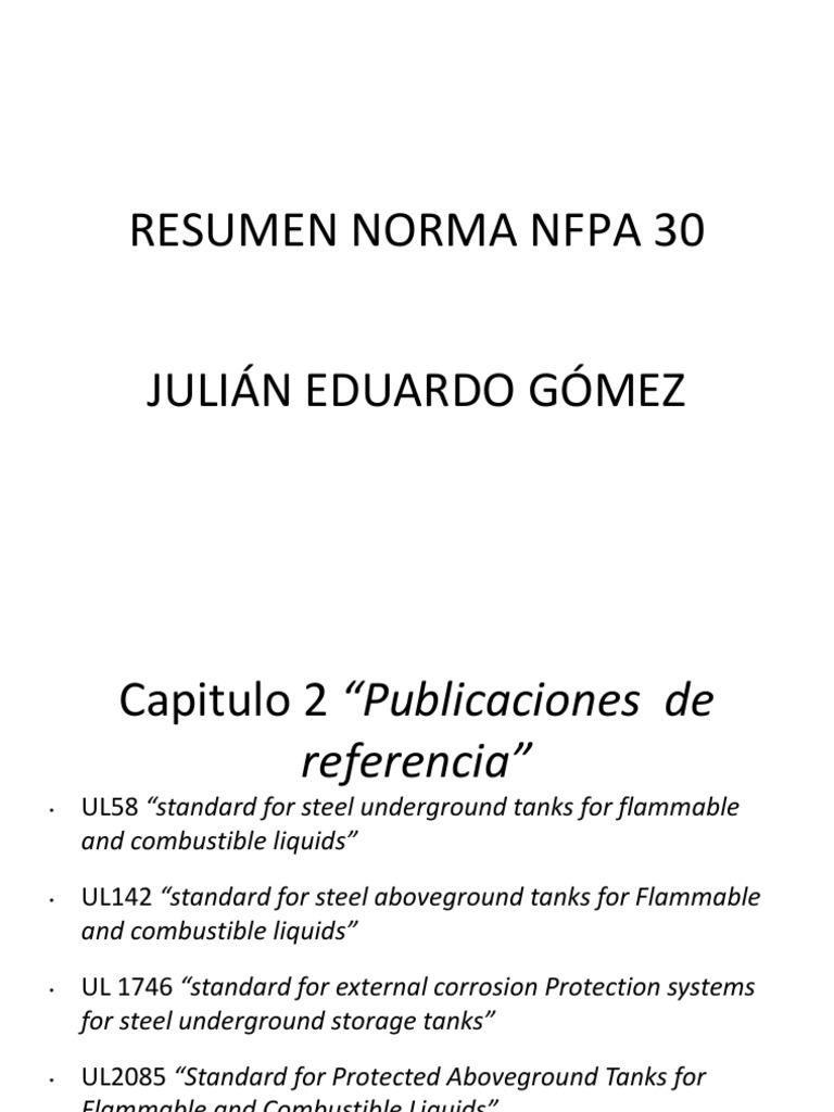 Resumen Norma Nfpa 30 | PDF