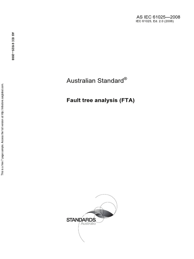 As IEC 61025-2008 Fault Tree Analysis (FTA) | PDF | Reliability Engineering | Systems Science