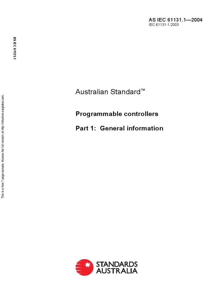 As IEC 61131.1-2004 Programmable Controllers General Information | PDF ...