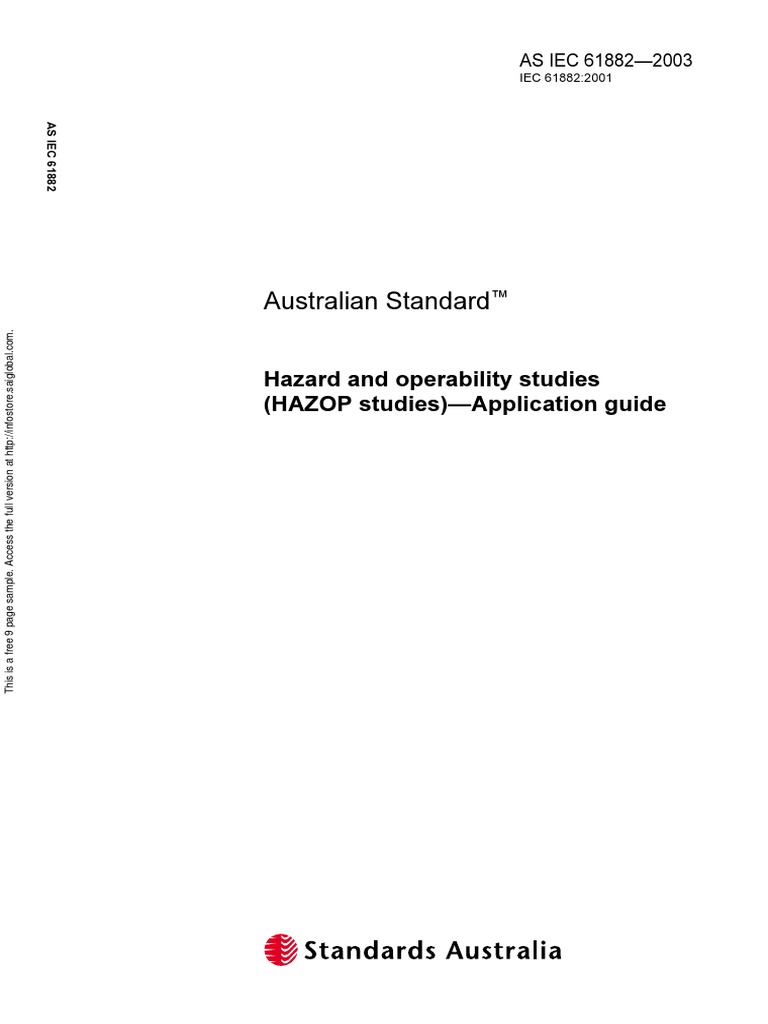 As IEC 61882-2003 Hazard and Operability Studies (HAZOP Studies ...