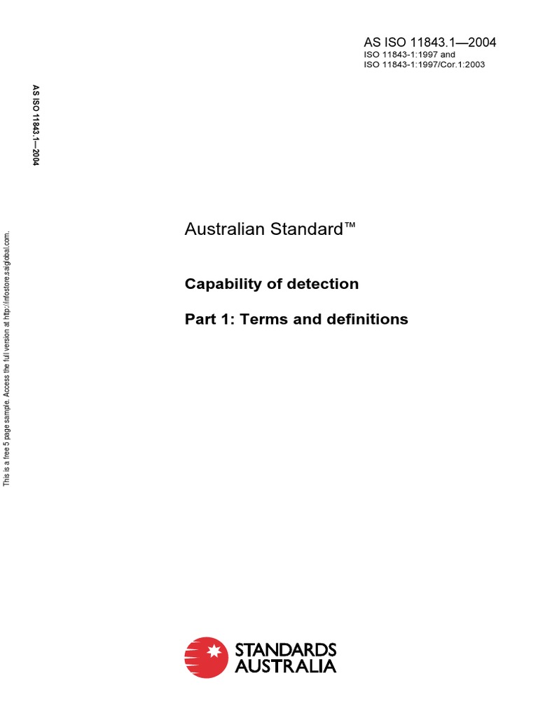 As ISO 11843.1-2004 Capability of Detection Terms and Definitions | PDF ...