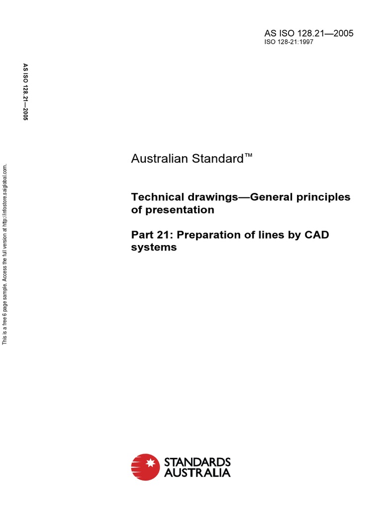 As ISO 128.21-2005 Technical Drawings - General Principles of ...