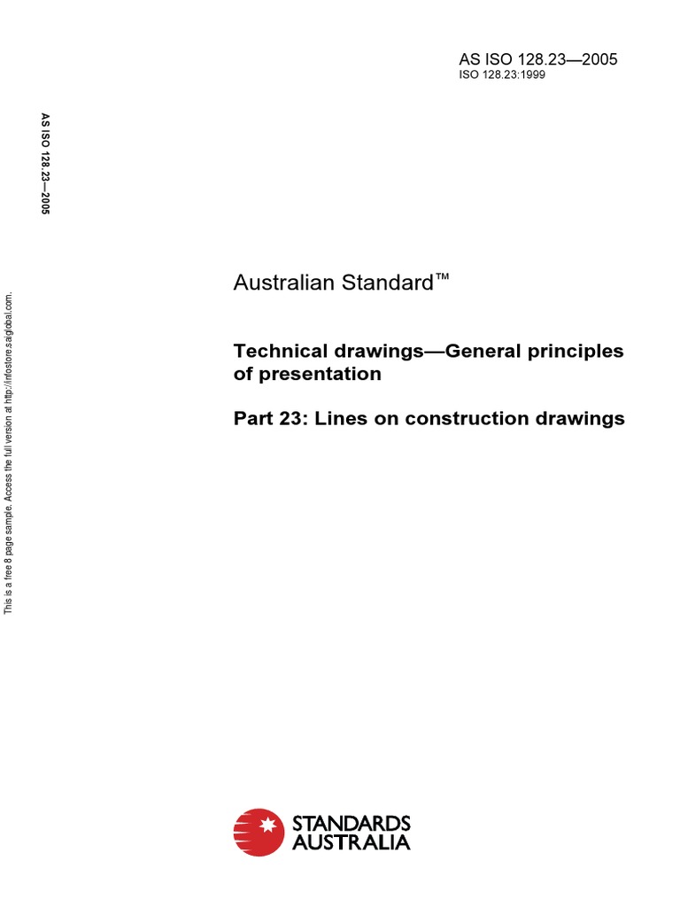As ISO 128.23-2005 Technical Drawings - General Principles of ...