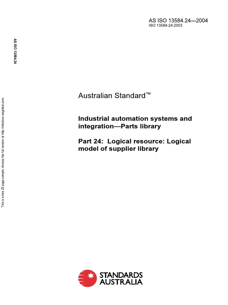 As ISO 13584.24-2004 Industrial Automation Systems and Integration ...