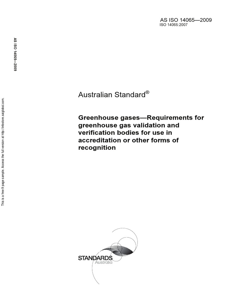 As ISO 14065-2009 Greenhouse Gases - Requirements For Greenhouse Gas ... As ISO 14065-2009 Greenhouse Gases - Requirements For Greenhouse Gas ...