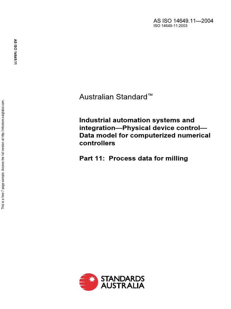 As ISO 14649.11-2004 Industrial Automation Systems and Integration ...