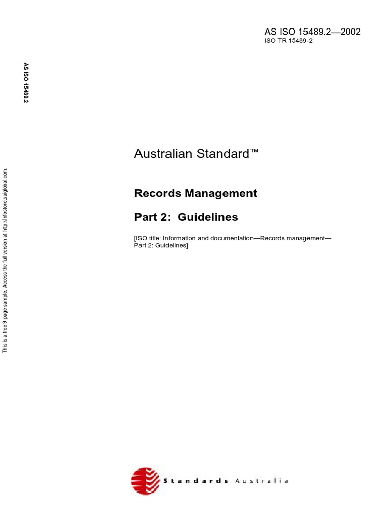As ISO 15489.2-2002 Records Management Guidelines | PDF | Records ...
