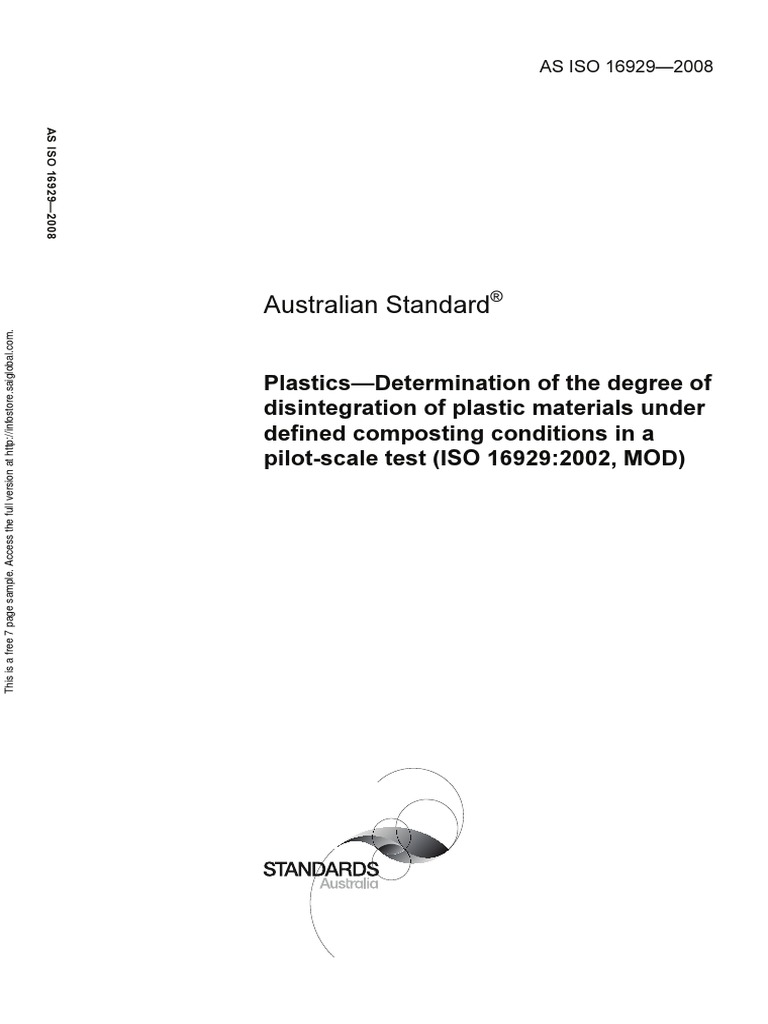 As ISO 16929-2008 Plastics - Determination of The Degree of ...