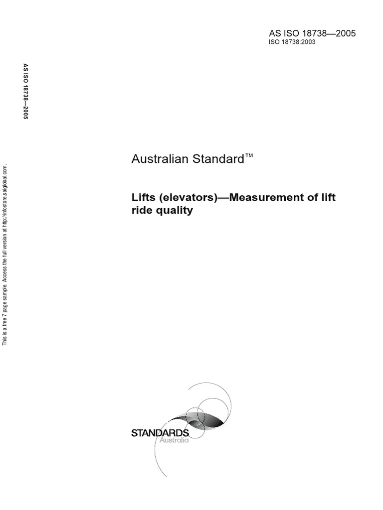 As ISO 18738-2005 Lifts (Elevators) - Measurement of Lift Ride Quality ...