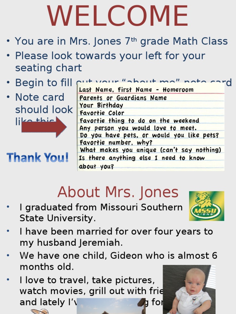 First Day | PDF | Homework | Classroom