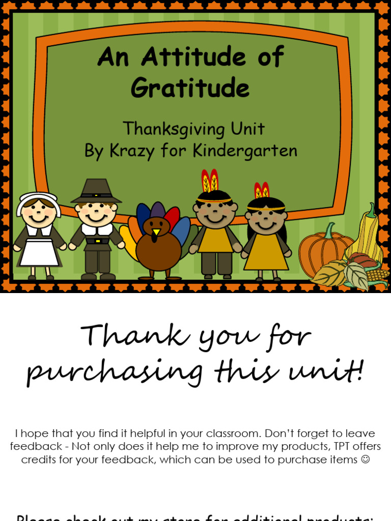 AnAttitudeofGratitudeCommonCoreAlignedThanksgivingUnit-1 | PDF
