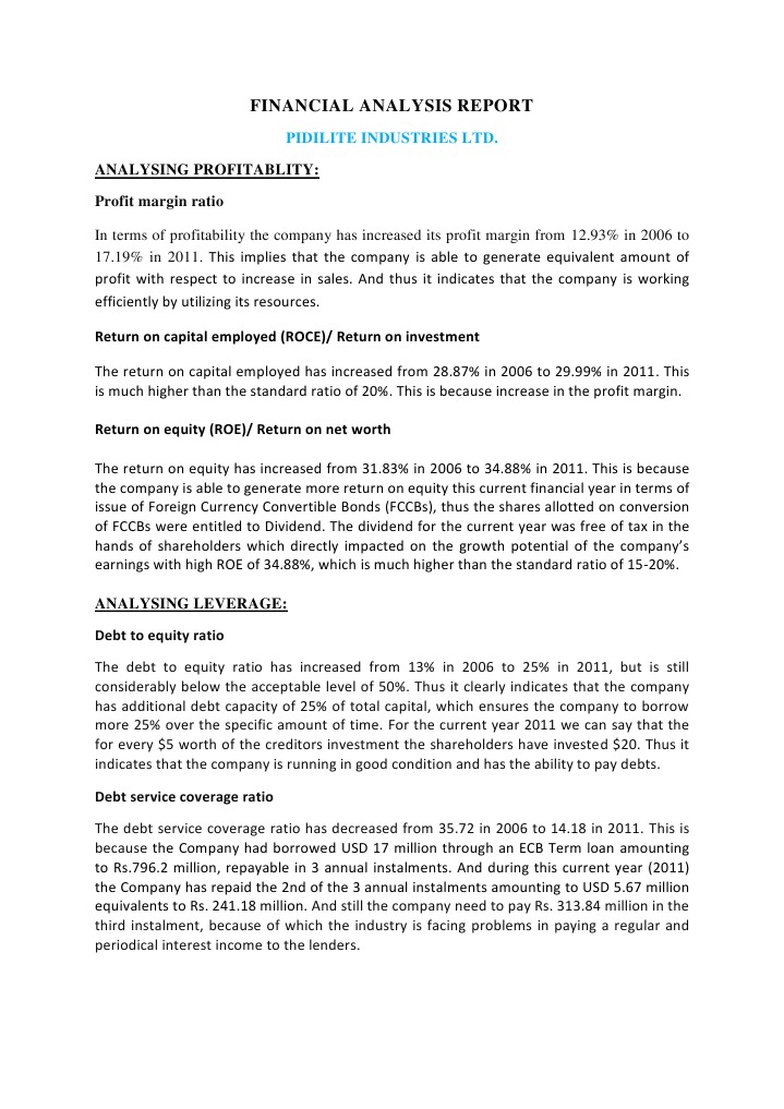 An In-Depth Financial Analysis of Profitability, Leverage, Liquidity, and Operating Performance ...