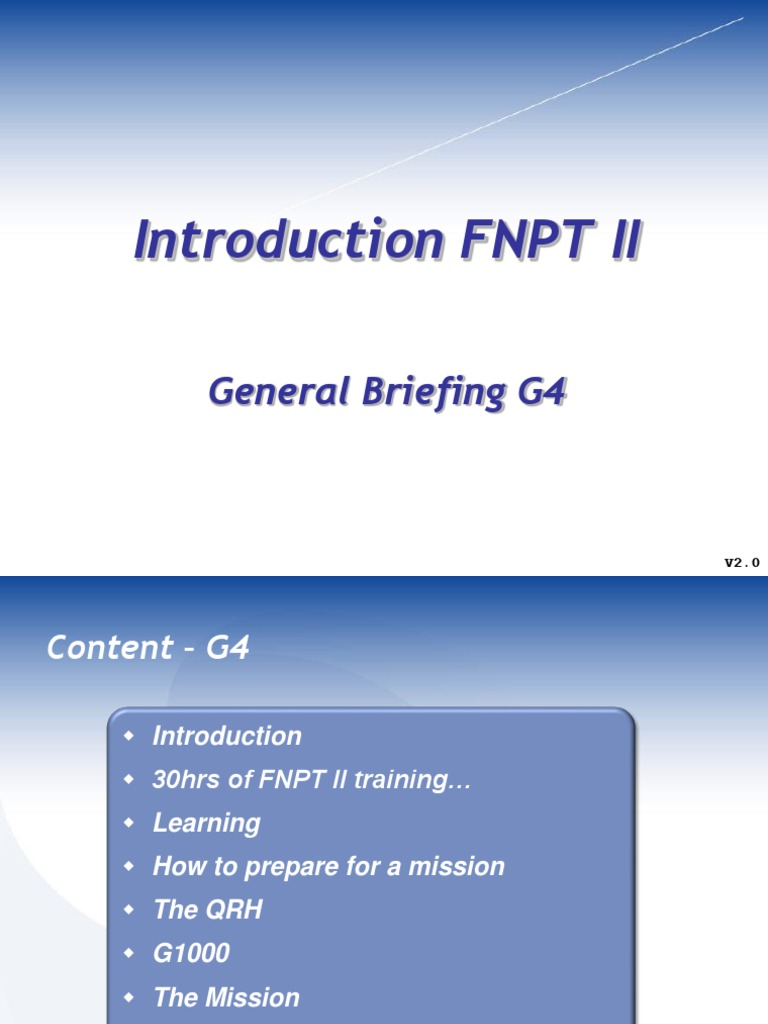 G4 - Introduction FNPT II | PDF | Instrument Flight Rules | Aviation