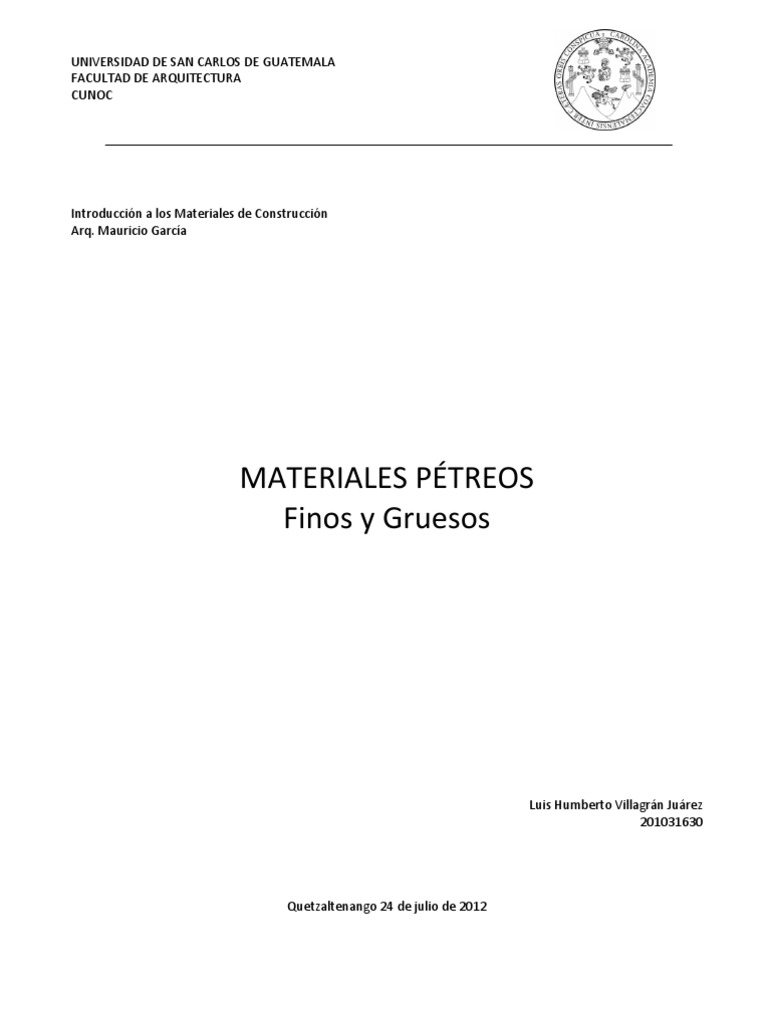 Materiales Finos y Gruesos | PDF | Materiales de construcción | Industrias