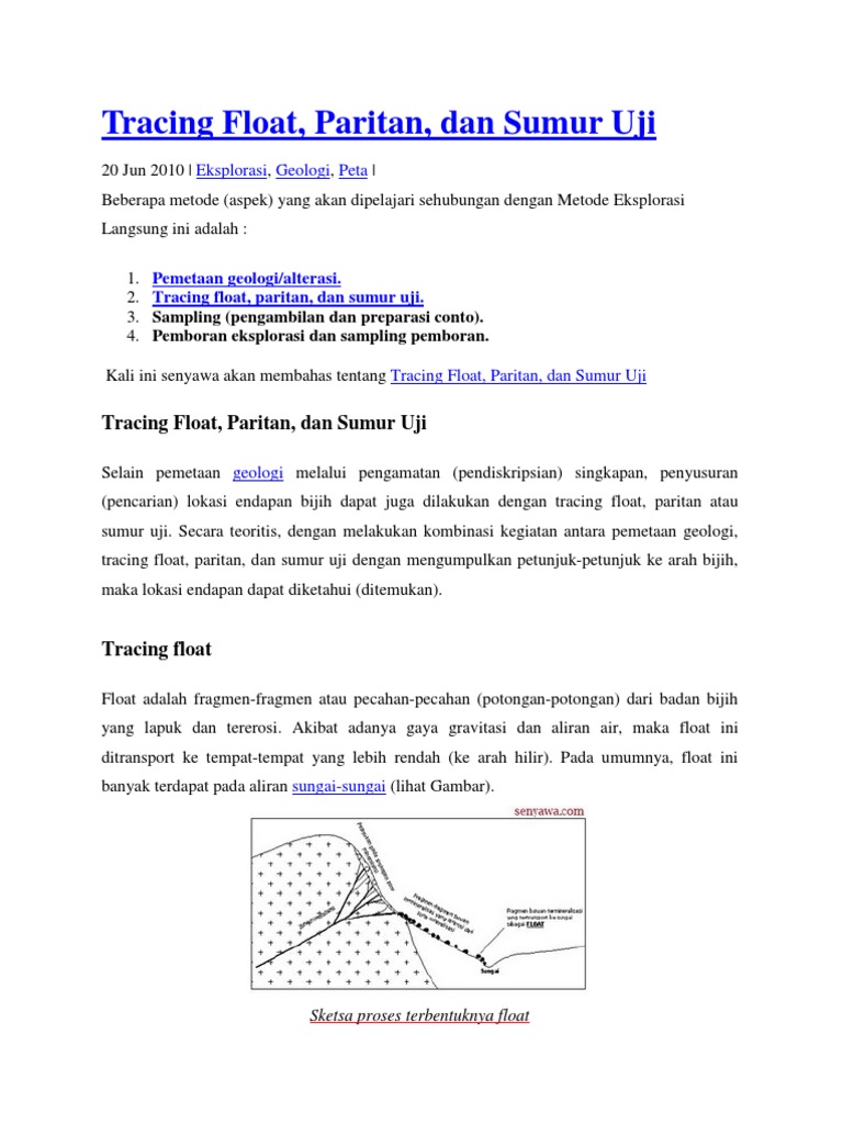 Tracing Float, Paritan, Dan Sumur Uji | PDF