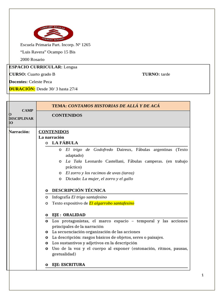 Clase 2- fabula- infografía- texto descriptivo - 4TO B 2026 modificada ...