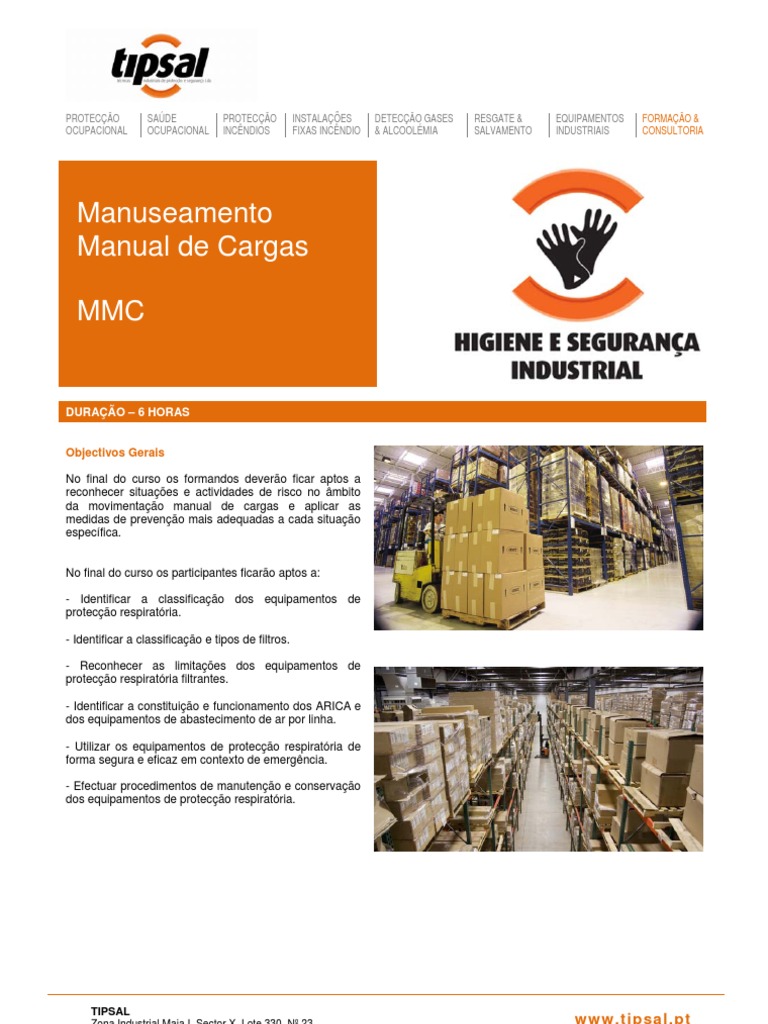 Manuseamento Manual de Cargas - MMC - 6 Horas | PDF
