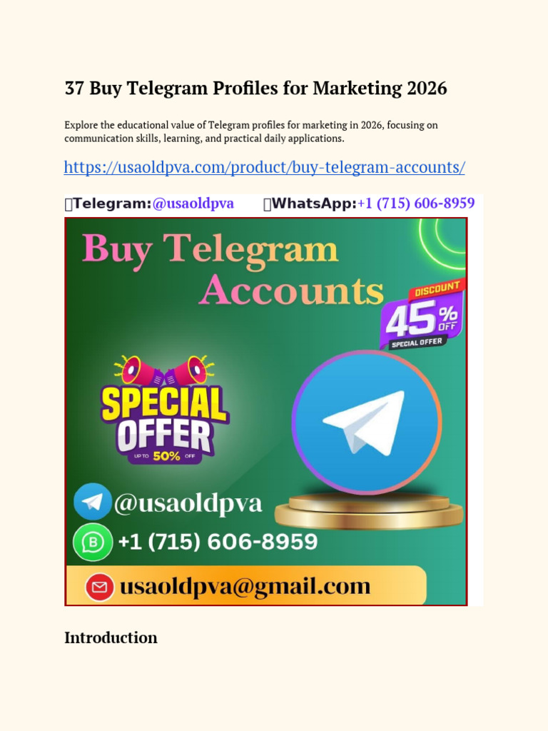 37 Buy Telegram Profiles for Marketing 2026 | PDF
