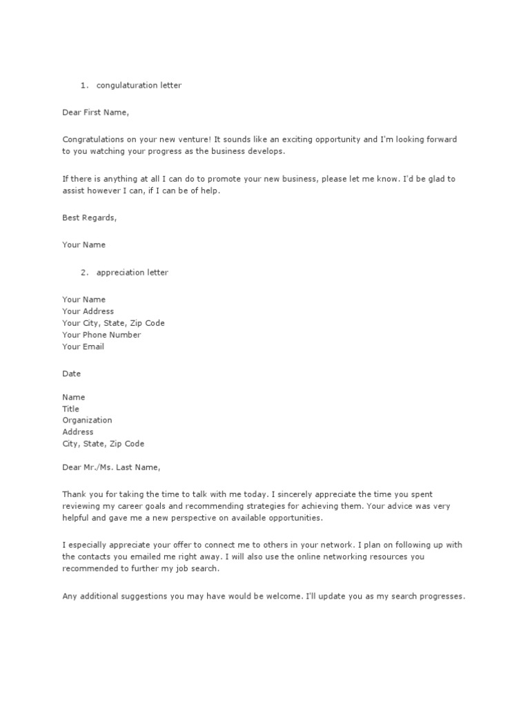 Congulaturation Letter | Employment | Résumé