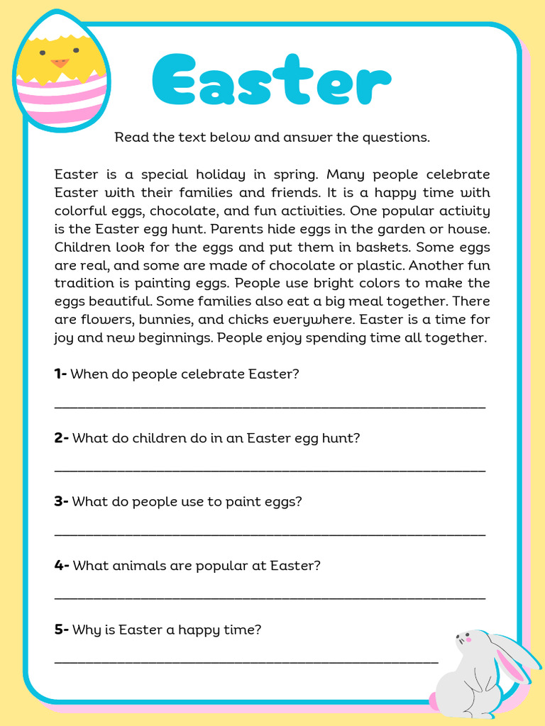 Easter Reading Comprehension | PDF