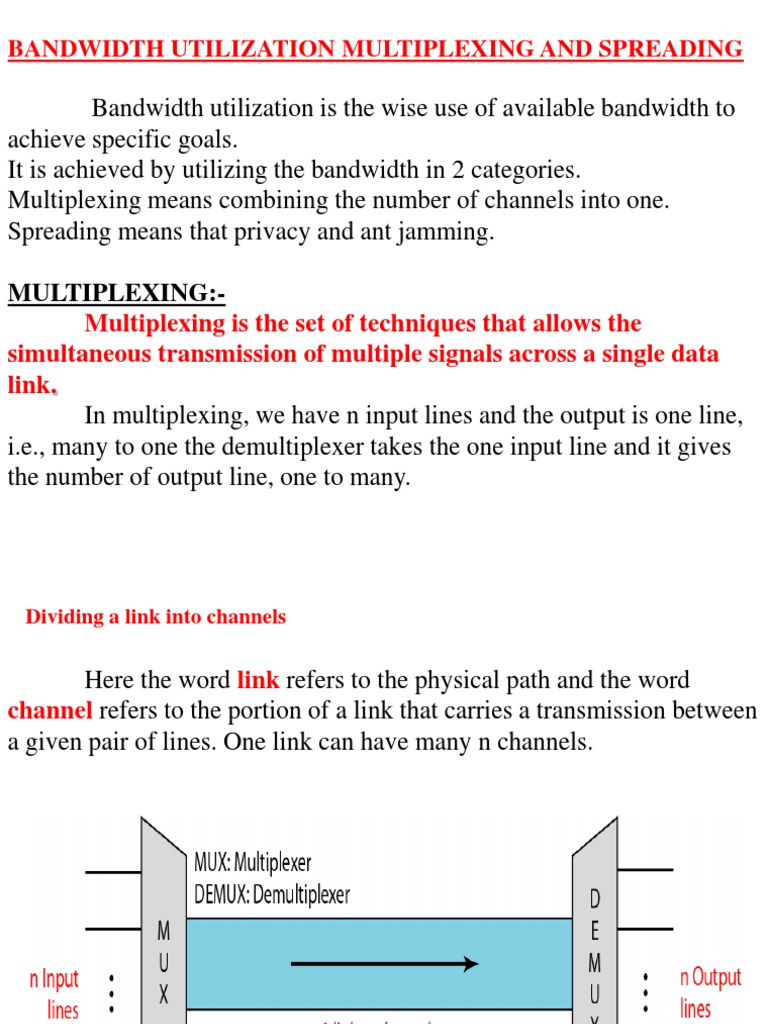 Bandwidth Utilization | Transmission Medium | Multiplexing