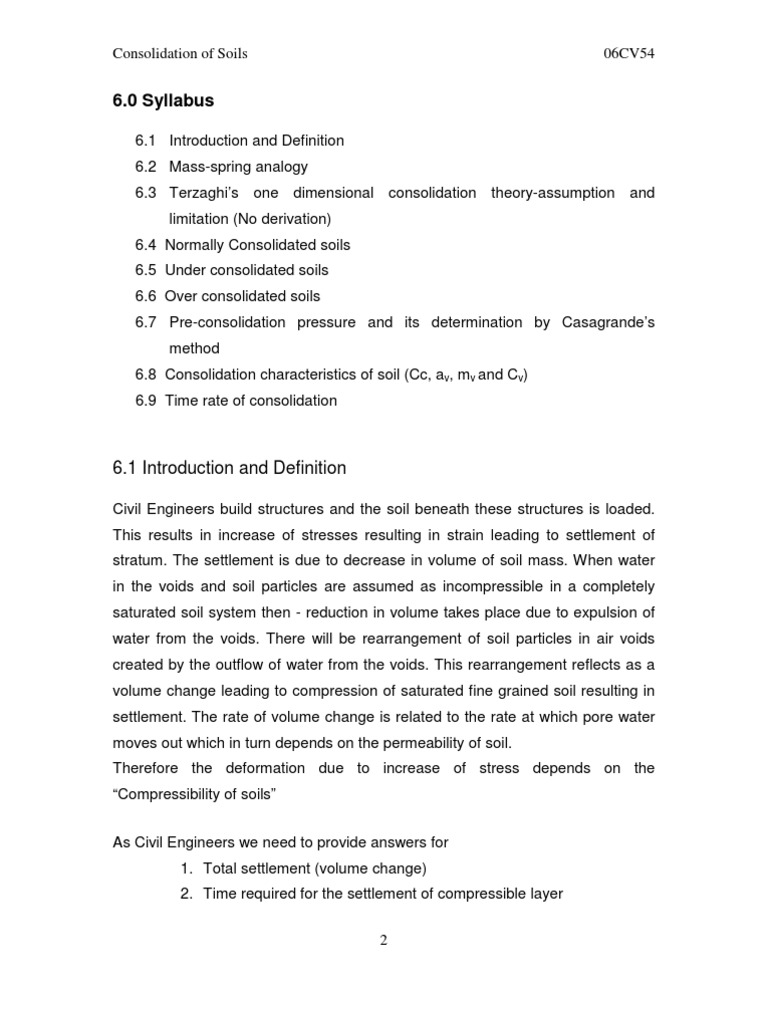 Consolidation NOTES | PDF | Porosity | Stress (Mechanics)