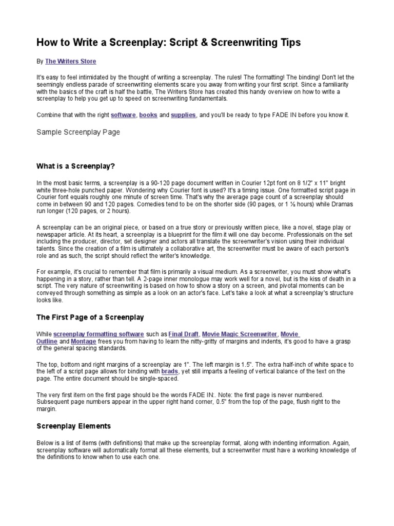 How To Write A Script | Pdf | Screenplay | Screenwriting