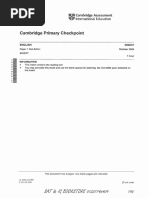 Cambridge Primary Checkpoint English Paper 1 Questions Oct 2025 | PDF