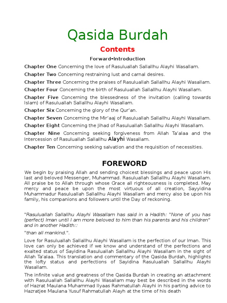 Qasidah Burdah | PDF | Salvation | Sin