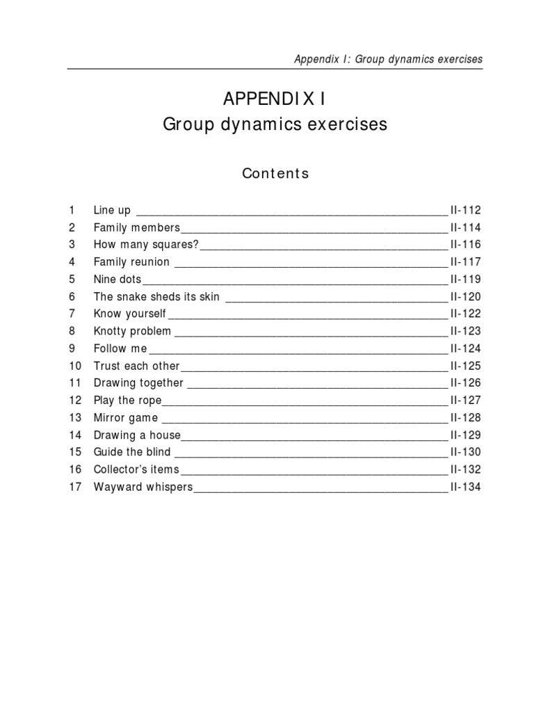 Group Dynamics Exercises | Download Free PDF | Facilitator | Simulation