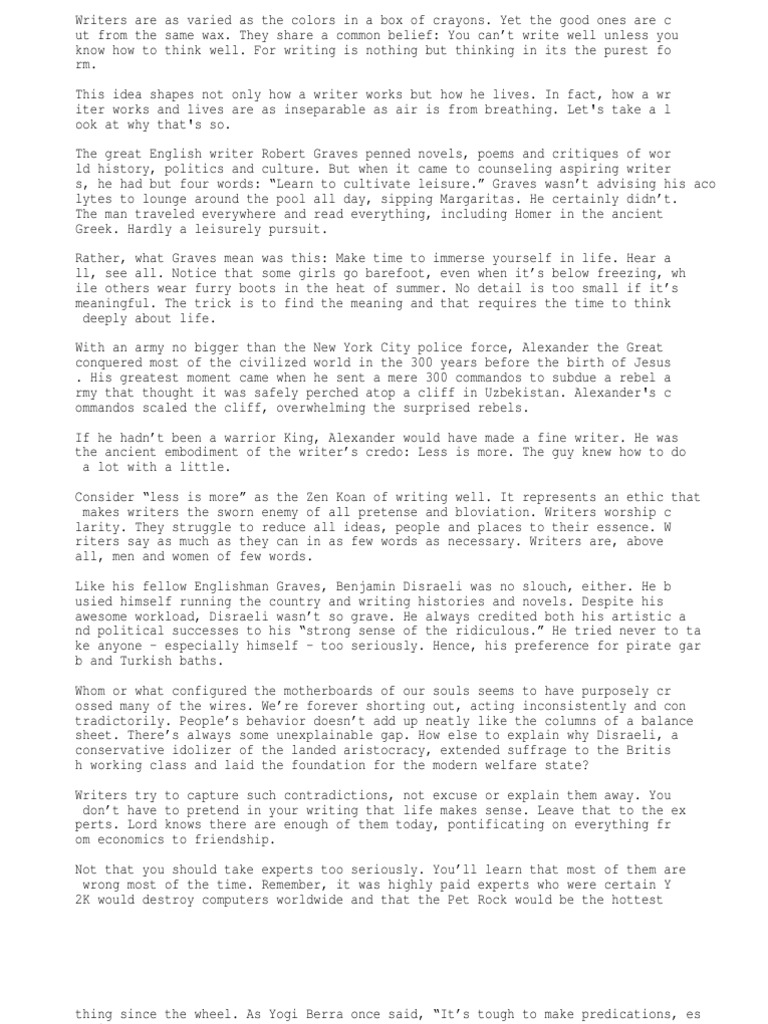 Think Like A Writer | PDF